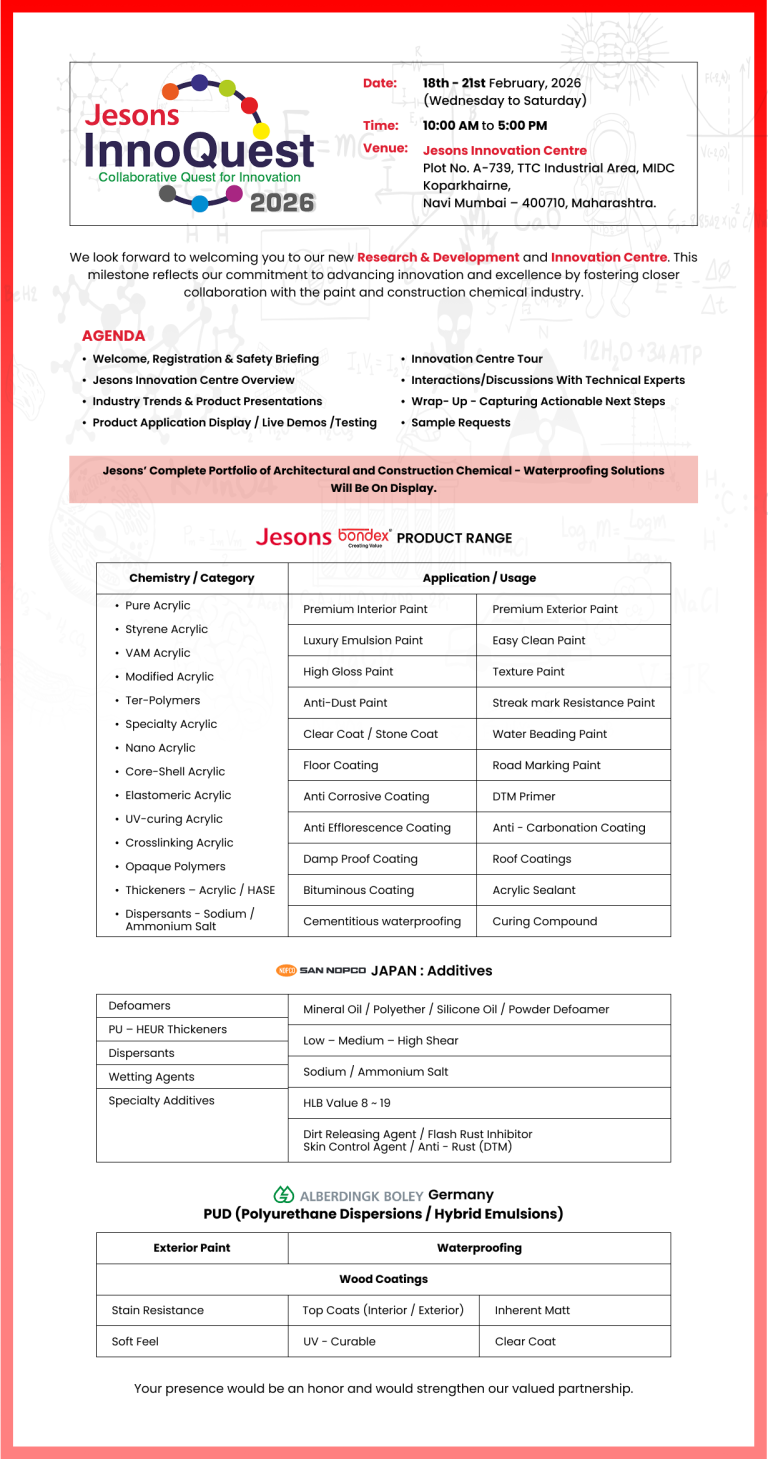 Leading Adhesive & Coating Additive Manufacturer in India | Jesons